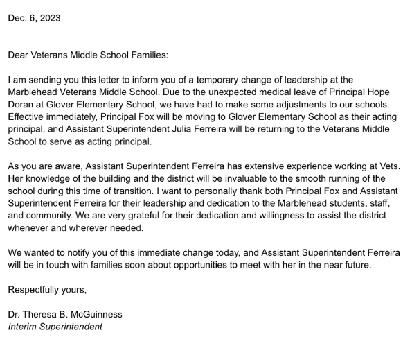Staff Members on Administrative Leave, Leadership Changes, & Review of ... Staff Members on Administrative Leave, Leadership Changes, & Review of ...